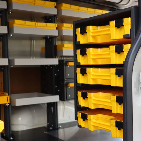 Small Parts Drawers with Ezy Pack - 5 Stacker | Van Products